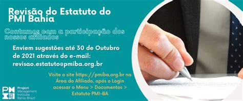 Revisão Do Estatuto Do Pmi Bahia Pmi Ba