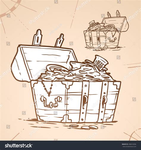 Treasure Chest Outline Stock Vector Royalty Free 498016996 Shutterstock