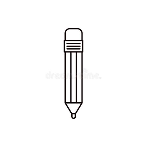 Sketch Silhouette Pencil With Eraser Icon Stock Vector Illustration