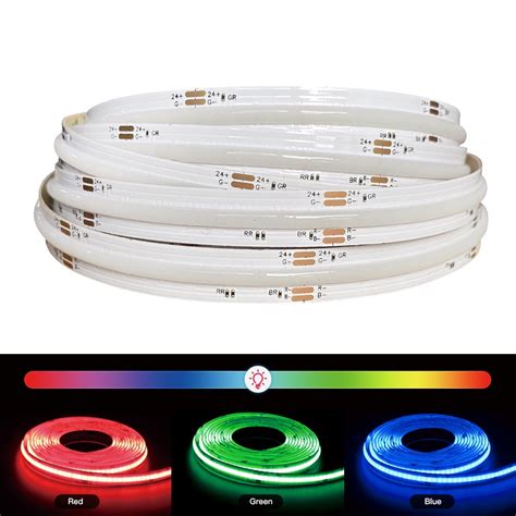 สายไฟ Led Dc12v Dc24v Rgb Cob 756 ดวง ยาว 5 เมตร ความสว่างสูง เปลี่ยนสีได้ สําหรับตกแต่ง Diy