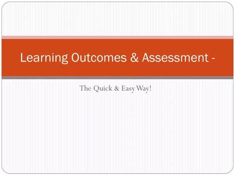 Ppt Learning Outcomes And Assessment Powerpoint Presentation Id 1847092