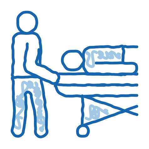 Nurse Takes Patient On Gurney Doodle Icon Hand Drawn Illustration 17803183 Vector Art At Vecteezy