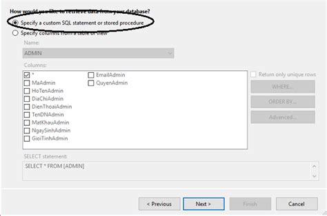 Ngôn ngữ ASP NET SQL Data Source