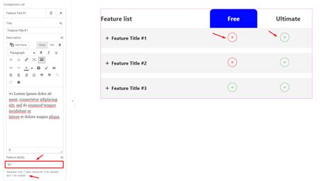 How To Use Comparison List Widget