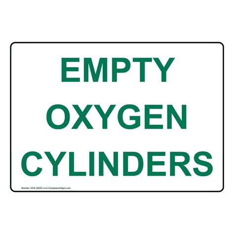 Empty Oxygen Cylinders Sign Nhe 28255