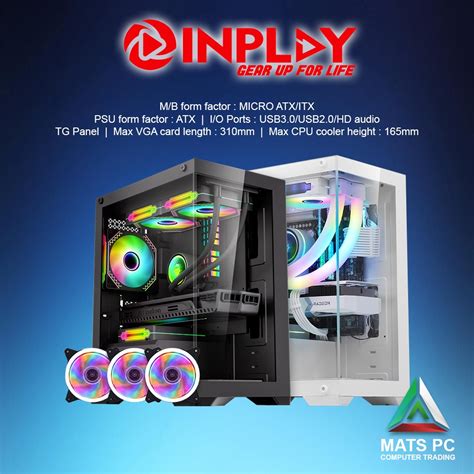 Inplay Openview V100 White Gaming Case Tempered Panel Shopee Philippines