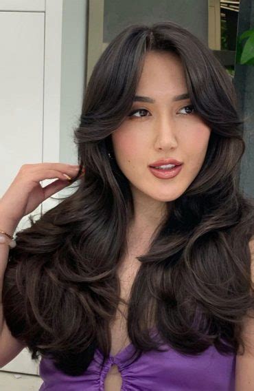 40 Long Layered Haircuts Dark Hair Layers With Curtain Bangs