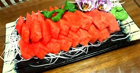 西瓜（偽生魚片）創意料理 食譜與作法 By 魏鈺娟（娟娟廚房創意料理） Cookpad