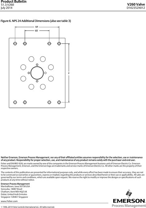 Emerson Fisher V260 Data Sheet