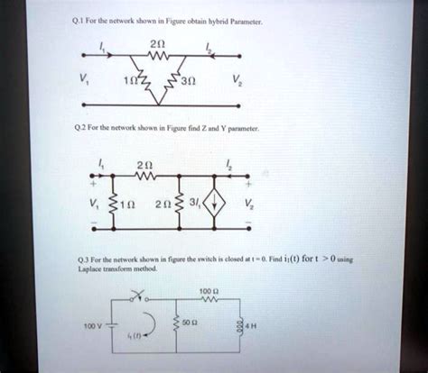 Q1 For The Network Shown In Figure Obtain Hybrid Parameter 20 Mm V 30 V