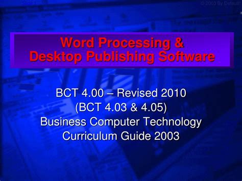 PPT Word Processing Desktop Publishing Software PowerPoint Presentation ID