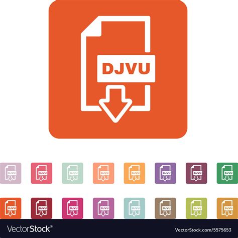 Djvu Icon File Format Symbol Flat Royalty Free Vector Image