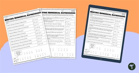 Writing Numerical Expressions Digital And Printable Riddle Worksheets