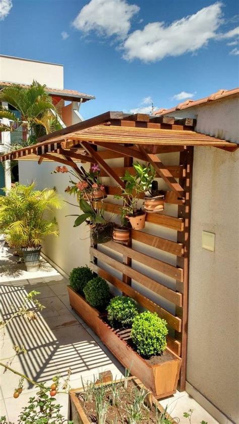 Decoração Jardim Vertical Suporte De Taco De Madeira Com Telhado Ripado