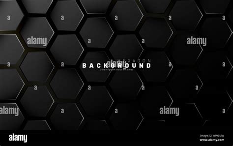 Abstract Black Hexagon Pattern On A Technology Style Of Neon Gradient