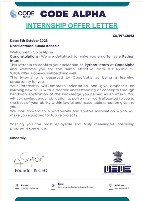 Im Excited To Say That I Have Selected As A Python Intern At Code