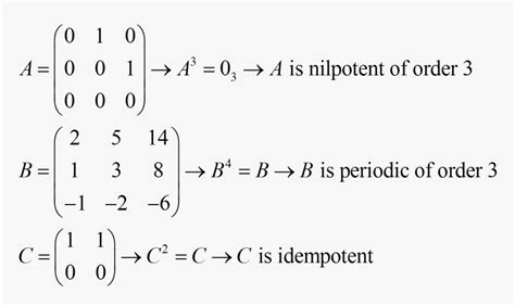 Nilpotent Matrix Of Order 2 Hd Png Download Kindpng