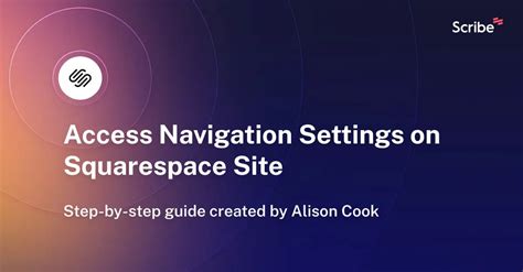 Access Navigation Settings On Squarespace Site Scribe