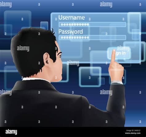 Businessman Of Visual Touch Screen Stock Vector Image And Art Alamy