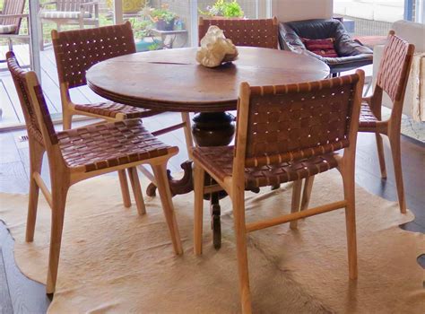 Flora Dining Chair With Natural Leather And Natural Finish Haskell