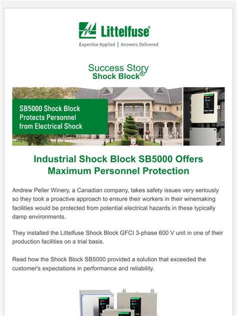 Littelfuse Success Story Customer Installs Shock Block® Sb5000 To Protect Workers From