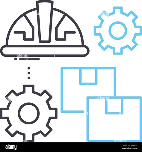 Production Management Line Icon Outline Symbol Vector Illustration Concept Sign Stock Vector