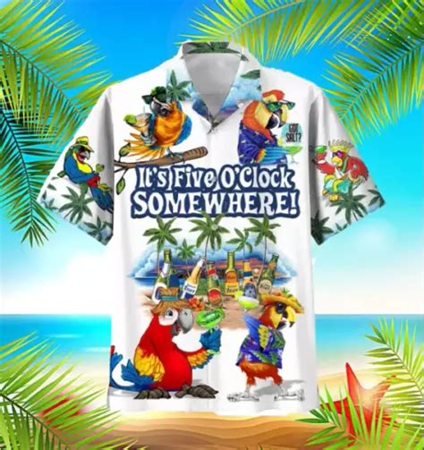 Its Five Oclock Somewhere Parrots Hawaiian Shirt Sold By Christi