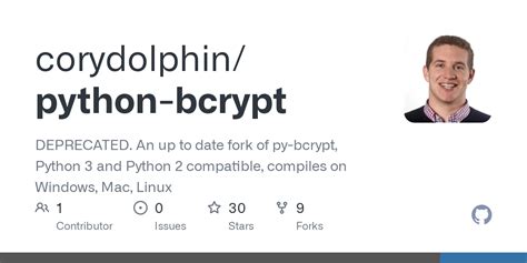 Github Corydolphinpython Bcrypt Deprecated An Up To Date Fork Of