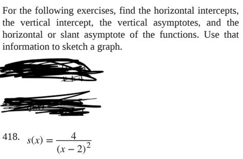 Solved For The Following Exercises Find The Horizontal Chegg