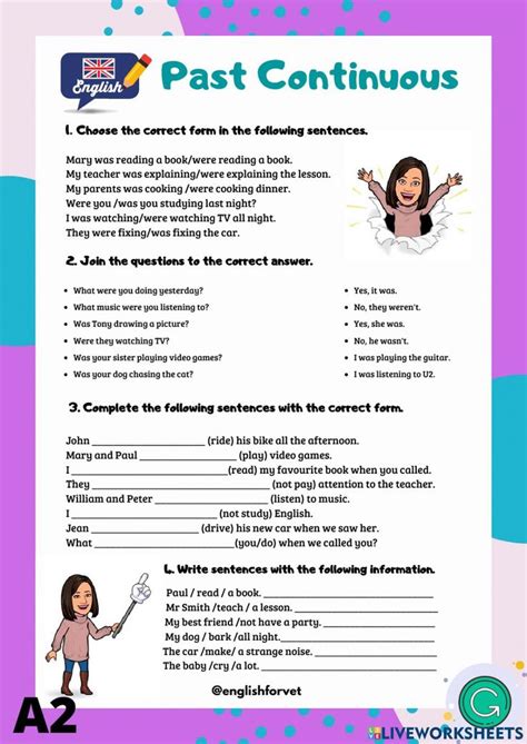 Past Continuous Online Exercise For A2 English Writing Skills