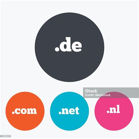 최상위 도메인 징후 De Com 순액수 및 Nl Com에 대한 스톡 벡터 아트 및 기타 이미지 Com 0명 국가