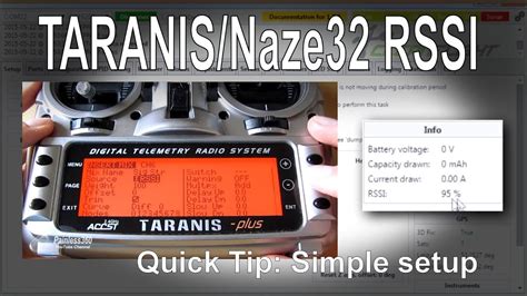 Frsky Taranis Naze32 Cleanflight Quick Tip Setting Up Rssi For An Osd With D4r Ii Youtube