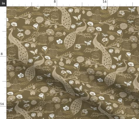 Peacock Lemon Tree Fabric Peacock Fabric Spoonflower