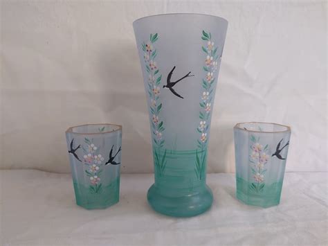 Glass Vase And Mug 3 Biedermeier Style Glass Catawiki