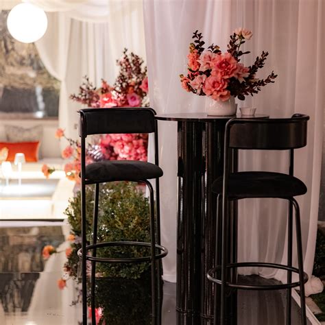 Pillar Cocktail Bar Table Black Optimum Event Hire