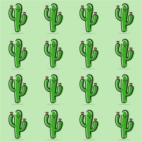Premium Vector Cute Cactus Pattern 18