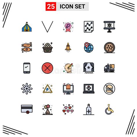 Universal Icon Symbols Group Of 25 Modern Filled Line Flat Colors Of