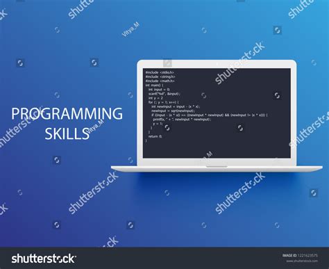 Programming Language Example Code On Screen Stock Vector Royalty Free