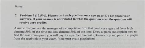 Solved 7 Problem 7125 Please Start Each Problem On A