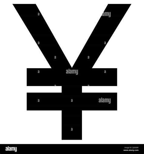 Yuan Cny Chinese Currency Sign Silhouette In Front View Isolated On