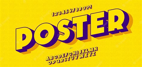 Premium Vector Vector Poster Font 3d Bold Style Modern Typography
