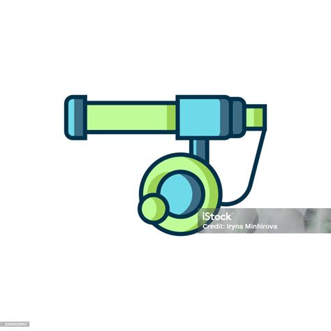 채워진 개요 낚싯대 아이콘 흰색 배경에 고립되어 있습니다 큰 물고기를 잡으십시오 낚시 장비 및 어류 양식 주제 그림자가 있는 평평하게 채워진 윤곽선 스타일입니다 벡터 낚시