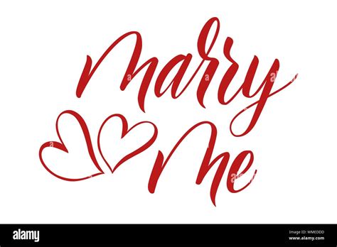 Brush Calligraphy Marry Me On White Stock Vector Image And Art Alamy