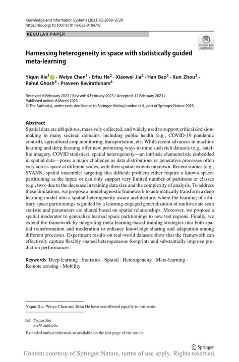 harnessing heterogeneity in space with statistically guided meta