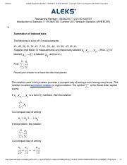Summation Of Indexed Data Pdf Aleks Raestarsha Rembert Am Edt