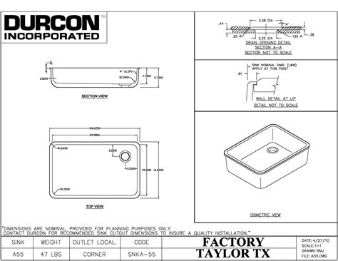 Durcon A55 Black Sink 25x15x4 8 Drop In Ssi Surfaces