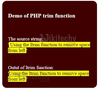 Php Tutorial PHP Trim Function For Removing Spaces By Microsoft