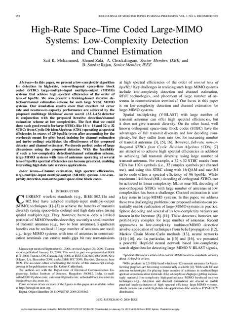 Pdf High Rate Spacetime Coded Large Mimo Systems Low Complexity