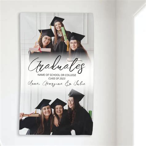 Modern Photo Collage Friends Graduation Party Banner Zazzle