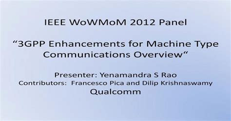 Pdf 3gpp Enhancements For Machine Type Communications Overview Dokumentips